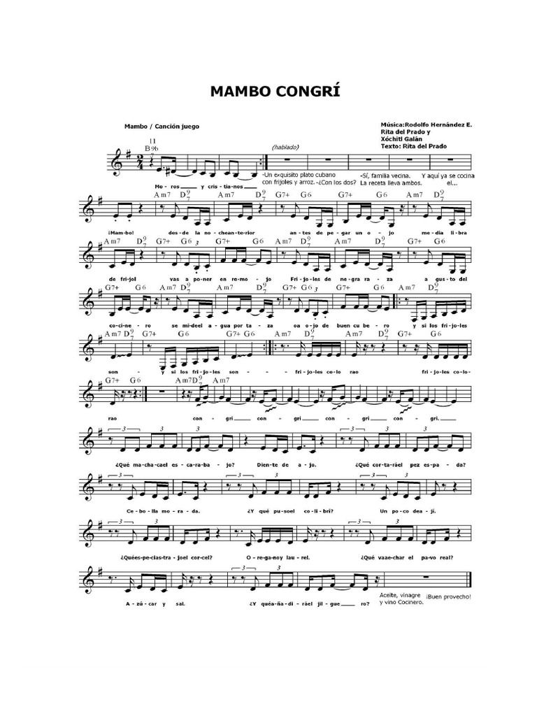 Partitura MAMBO CONGRÍ PDF | PDF