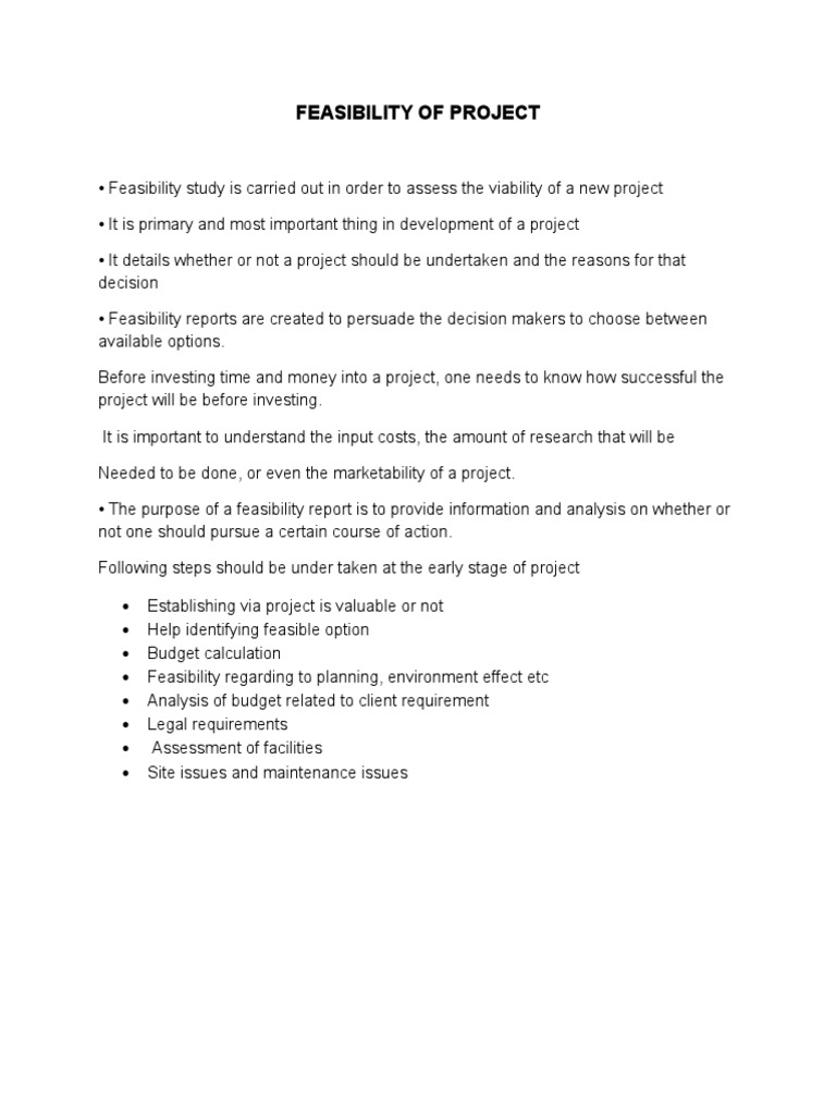 Feasibility of Project | PDF | Feasibility Study | Sand