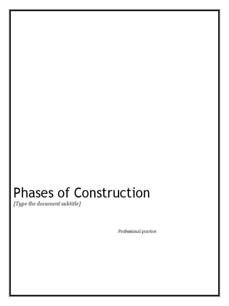 Phases of Construction | PDF | Construction Management | Specification ...
