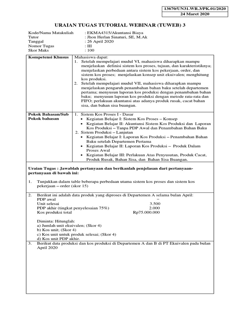 URAIAN Tuweb 3 EKMA4315 - 2020.1 | PDF | Teknologi & Rekayasa