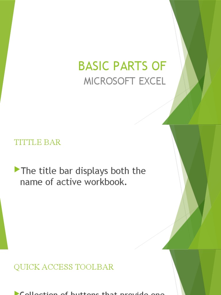 Basic Parts Of: Microsoft Excel | PDF