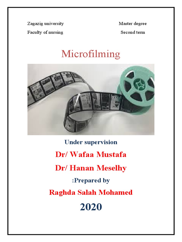 Microfilming: DR/ Wafaa Mustafa DR/ Hanan Meselhy | PDF | Microform ...