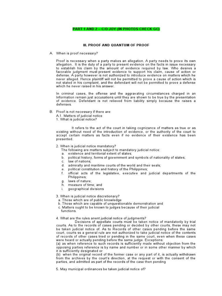 Evidence Compiled Incomplete | PDF | Burden Of Proof (Law) | Relevance ...