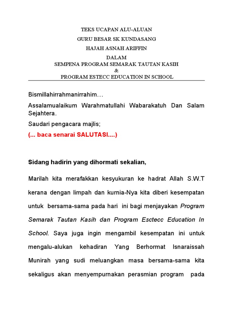 Teks Ucapan GB SK Kundasang | PDF