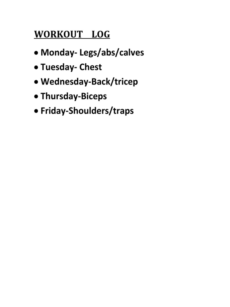 Workout Log | PDF