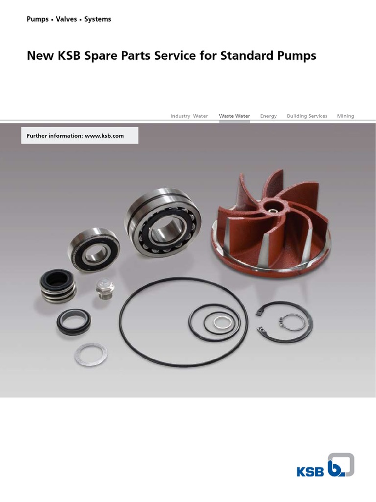 New KSB Spare Parts Service For Standard Pumps | PDF | Pump | Tools