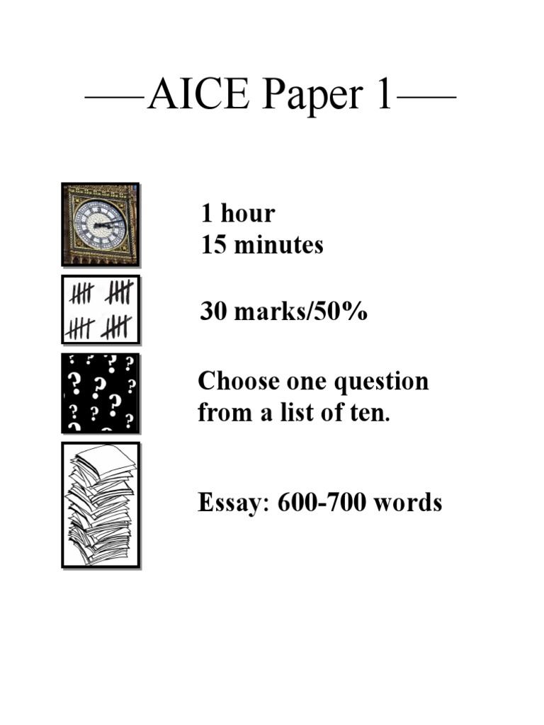 AICE Paper 1 Essay Guidelines | PDF | Language Arts & Discipline