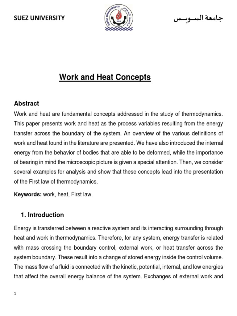 Work and Heat Concepts in Thermodynamics | PDF | Heat | Temperature
