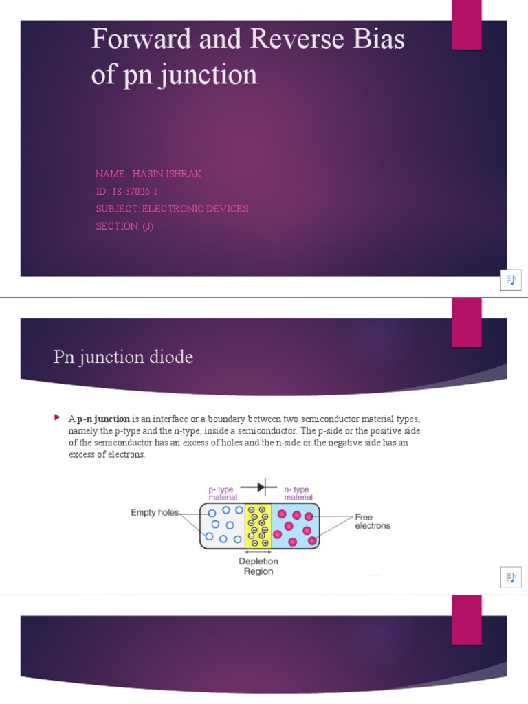 Forward and Reverse Bias of PN Junction | PDF | P–N Junction ...
