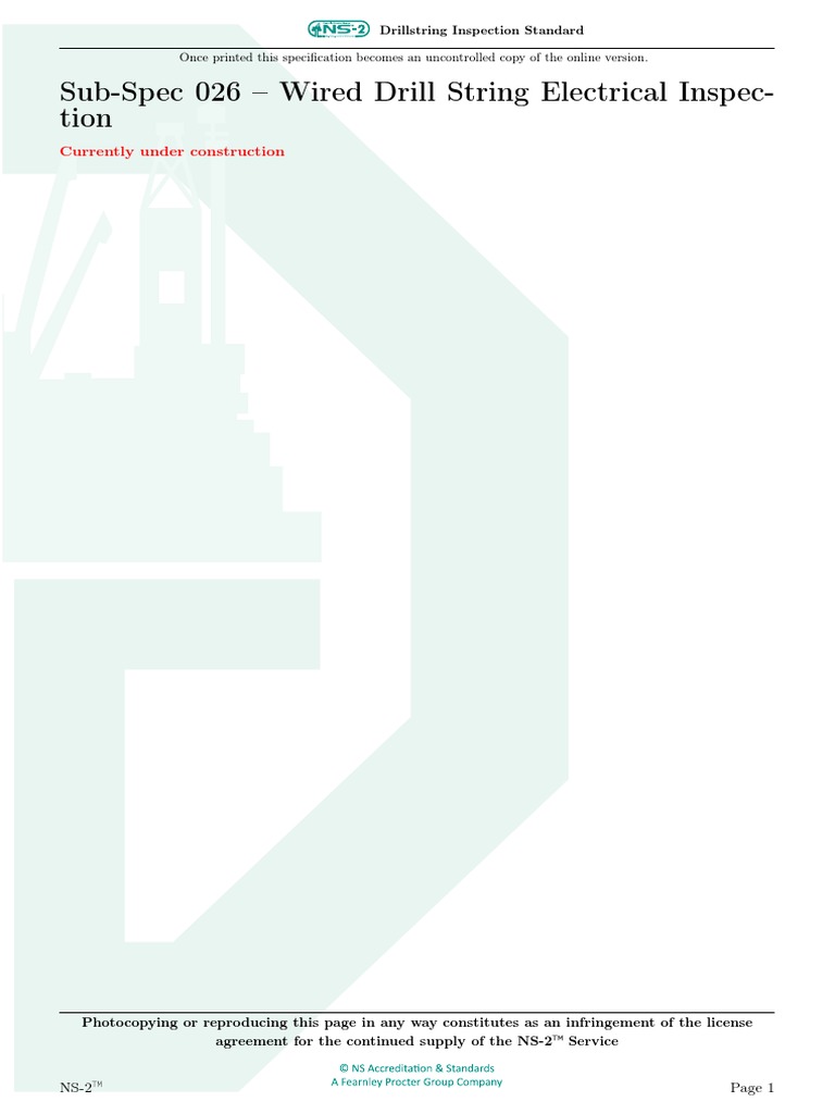 SS026 Wired Drill String Electrical Inspection NS2 PDF | PDF