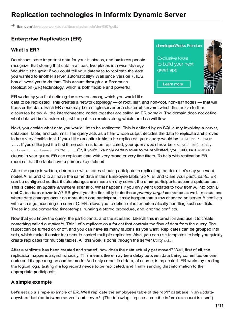 Informix Enterprise Replication Guide | PDF | Database Index | Computer Cluster