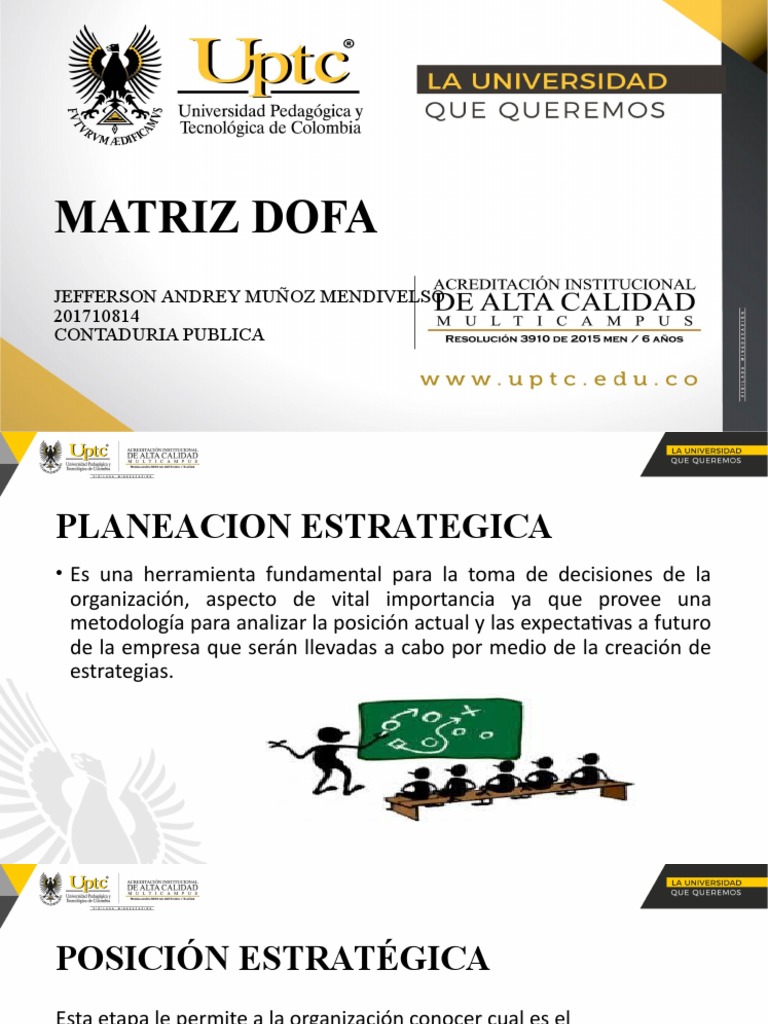 PRESENTACION MATRIZ DOFA (Autoguardado) | PDF | Análisis FODA | Economias