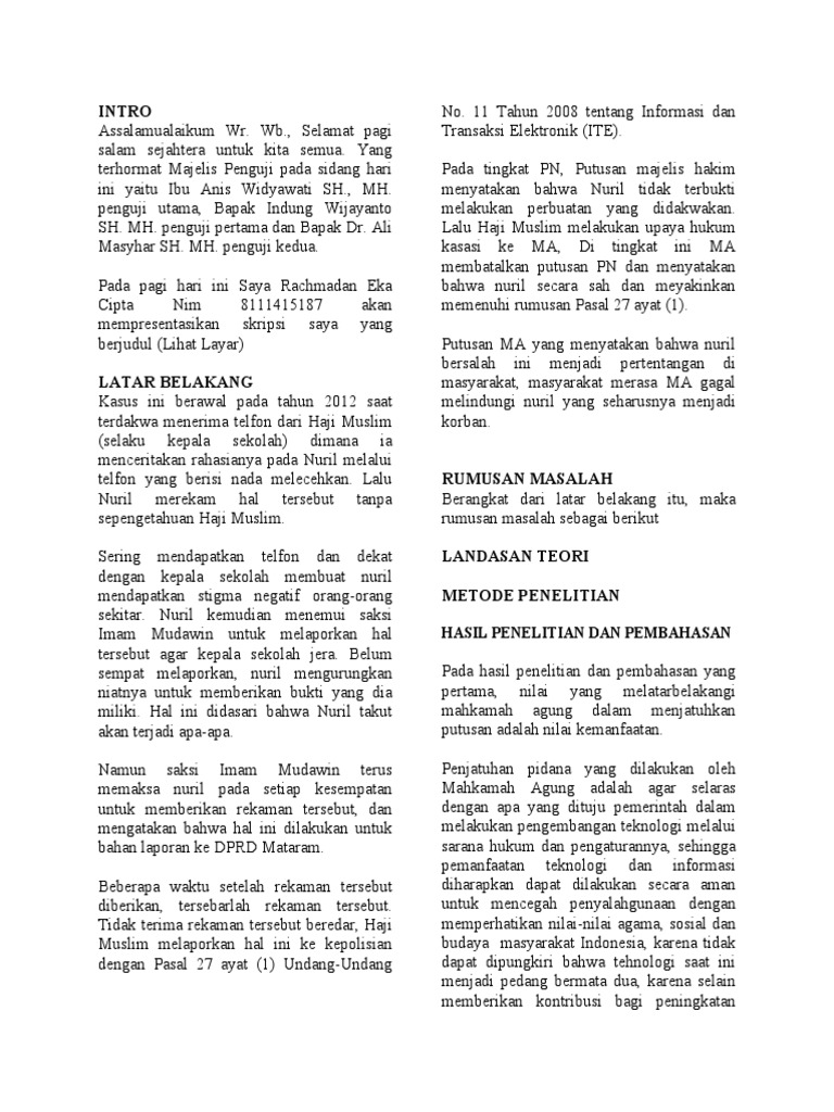 Contoh Cue Card (Debat Mahkamah Konstitusi) | PDF