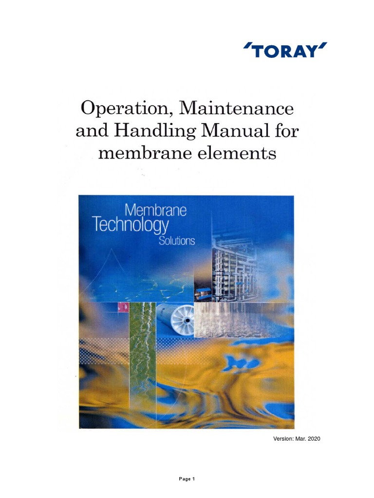 Toray Manual PDF | PDF | Membrane | Pump