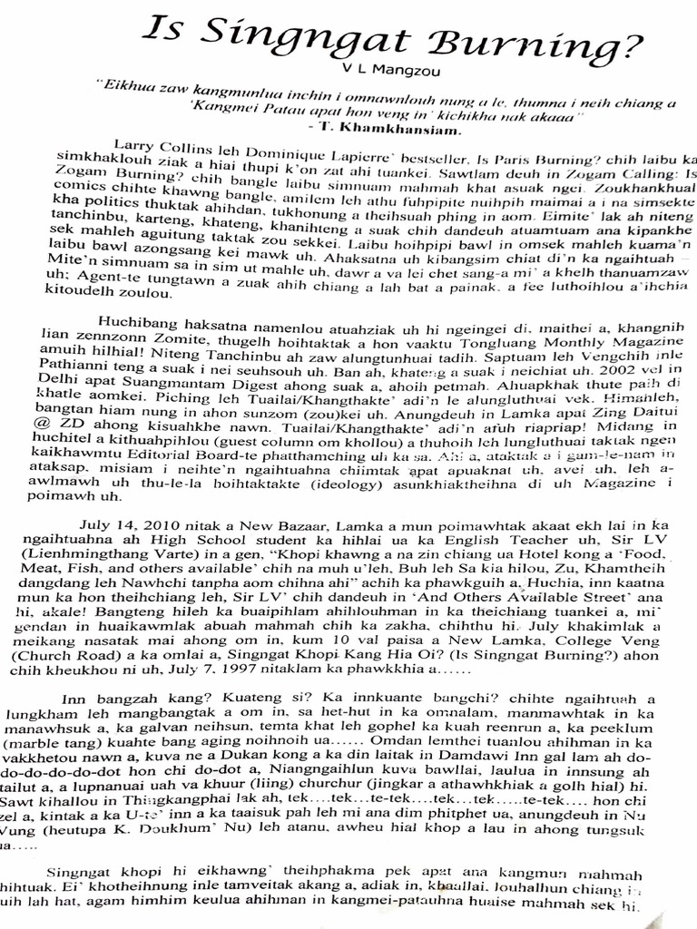 Is Singngat Burning | PDF | Foreign Language Studies | Language Arts ...