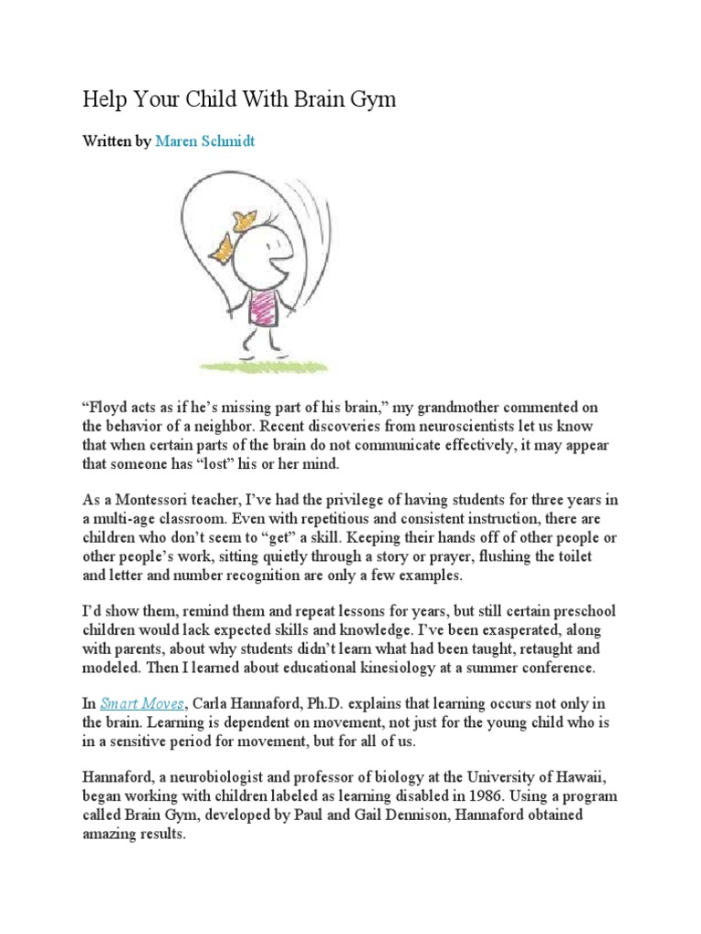 Help Your Child With Brain Gym | PDF | Brain | Learning