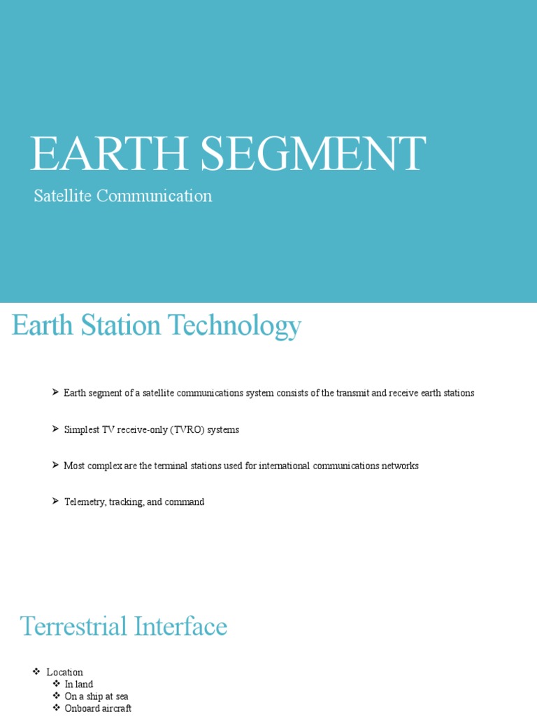 Earth Segment: Satellite Communication | PDF