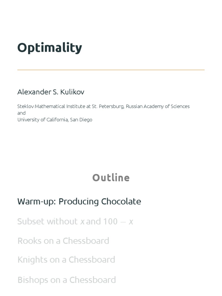 Optimality | PDF | Chess | Discrete Mathematics