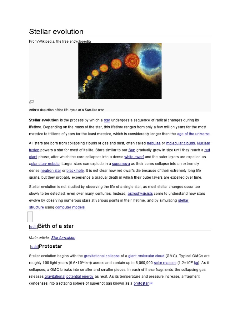 Stellar Evolution | PDF | Stars | Supernova