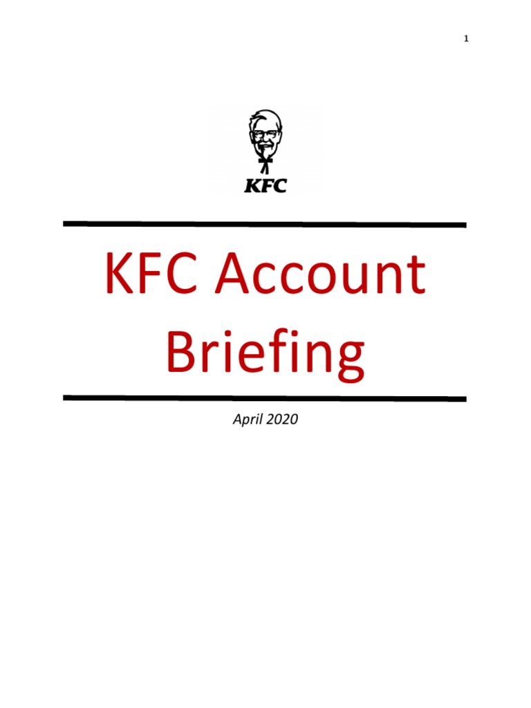 KFC Account Brief 2020 PDF | PDF | Public Relations | Fast Food Restaurants
