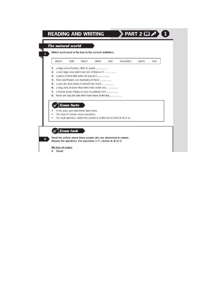 KET Reading Part 2 Booster