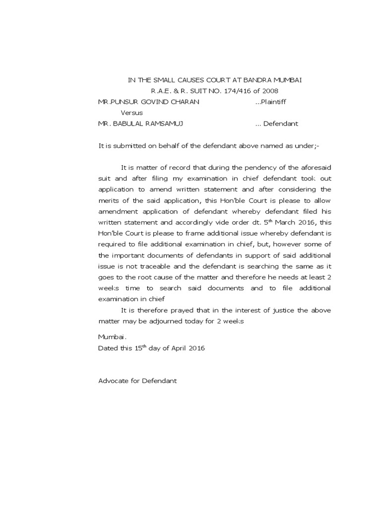 Adjournment Applications in Court Cases | PDF | Advocate | Lawsuit