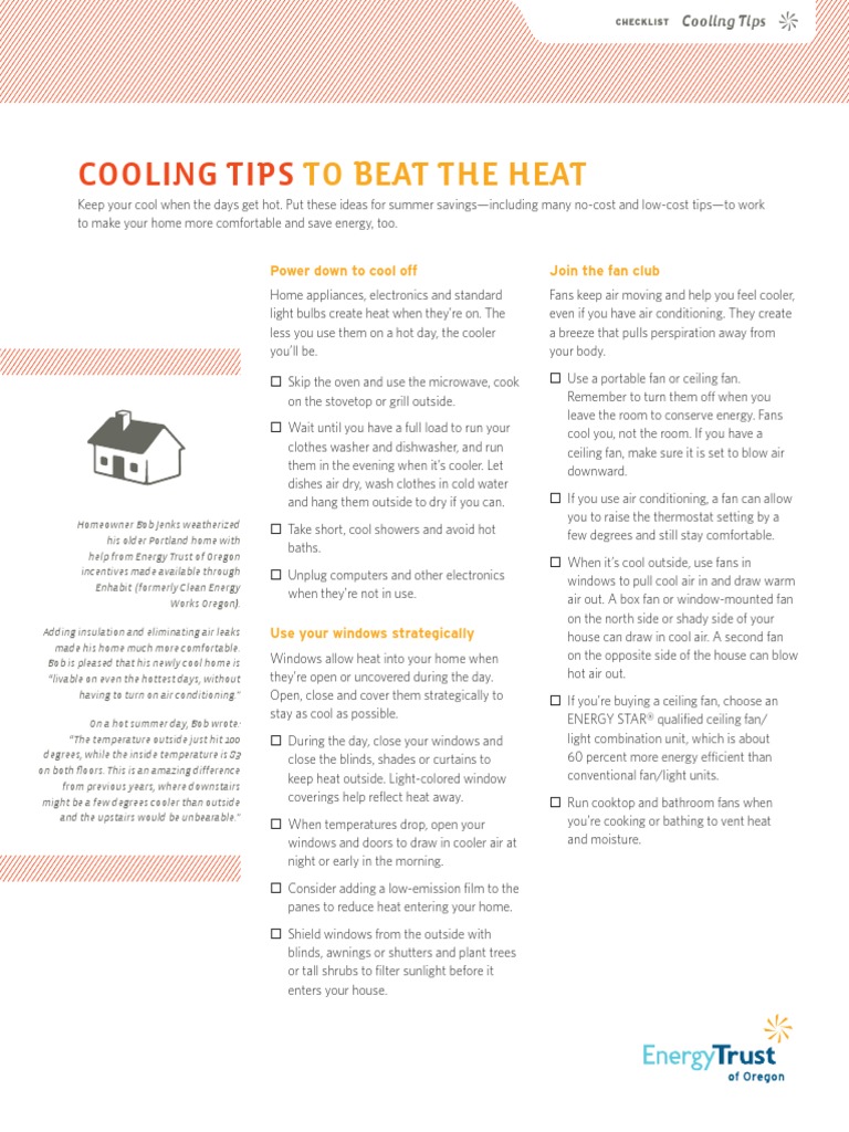Cooling Tips: To Beat The Heat | PDF | Duct (Flow) | Basement