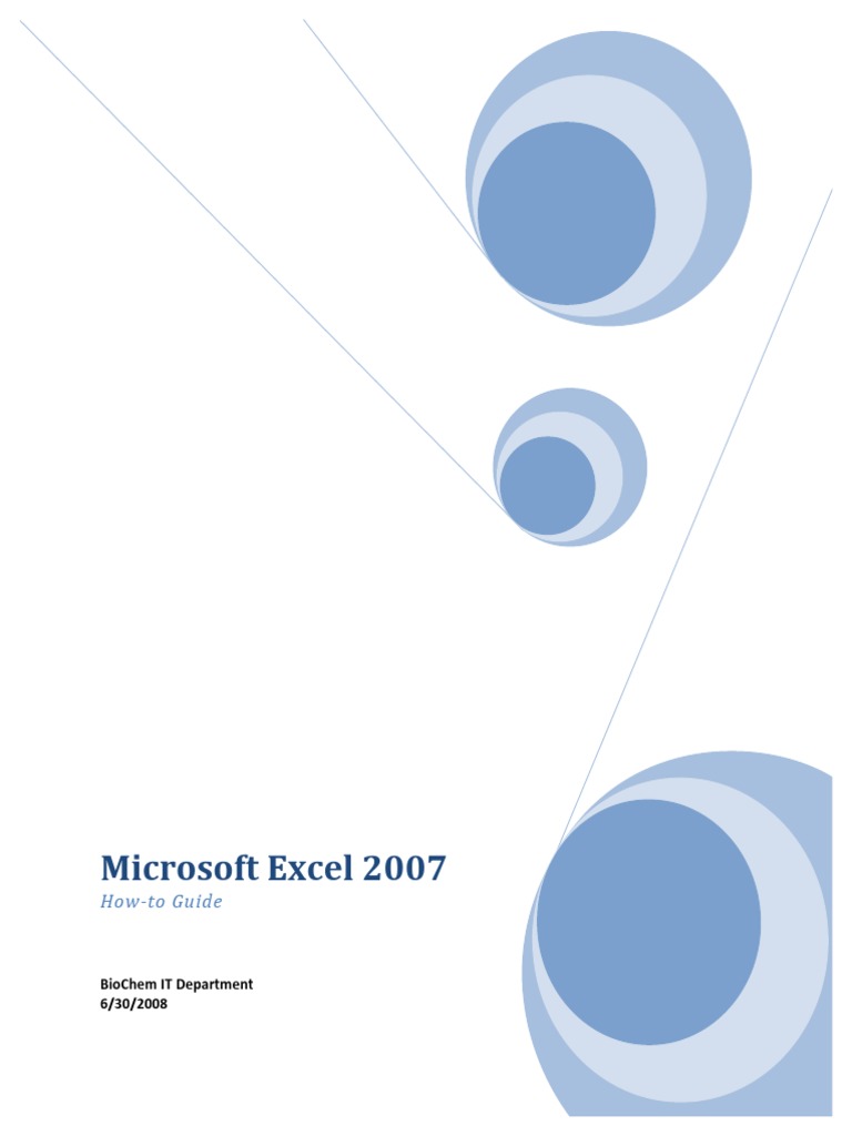 Microsoft Excel 2007: How To Guide | PDF | Microsoft Excel | Spreadsheet