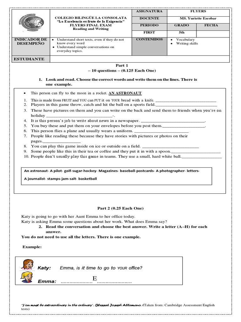 Flyers - Final Exam | PDF