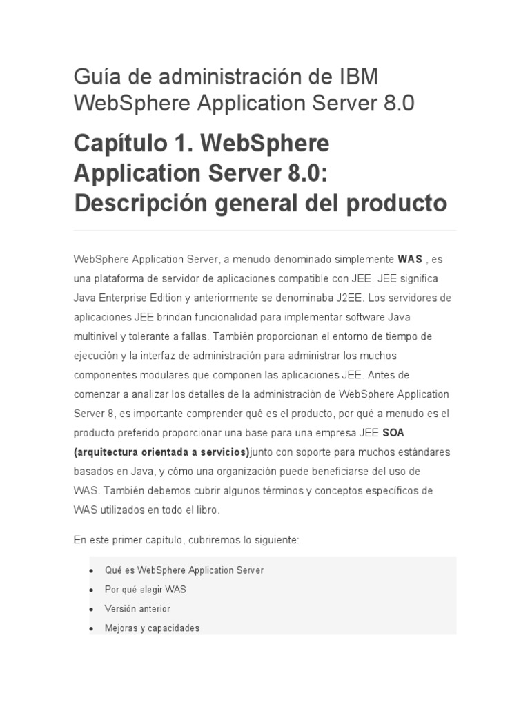 Guía de Administración de IBM WebSphere Application Server 8 | PDF | Enterprise Java Beans ...