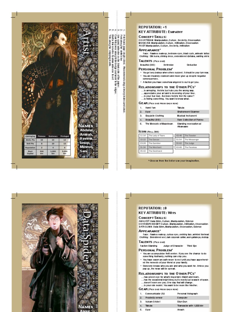 Coriolis - Character Creation Reference | PDF