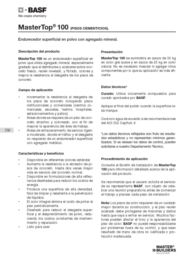Master Top 100 | Descargar gratis PDF | Epoxy | Hormigón
