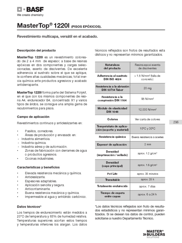 Master Top 1230I | PDF | Epoxy | Revestimiento