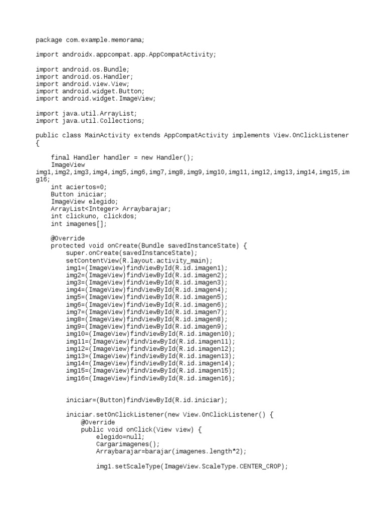 Codigo de Java Memorama | PDF | Software | Informática