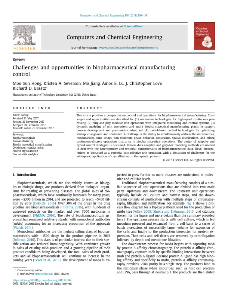 Computers and Chemical Engineering | Download Free PDF | Monoclonal ...