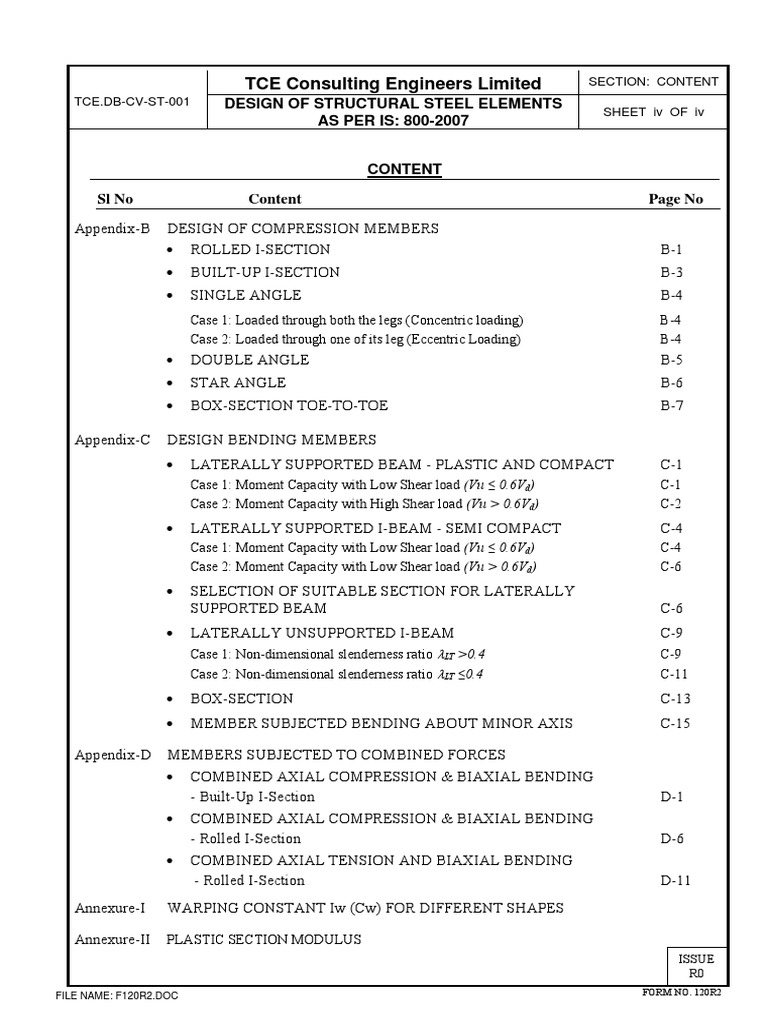 Structural steel design guide contents | PDF | Bending | Beam (Structure)