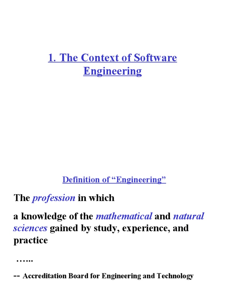 The Context of Software Engineering | PDF | Design | Internet Forum