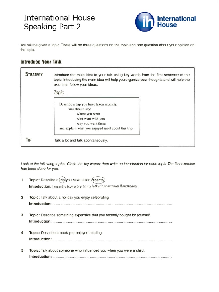 Speaking - Part 2 | PDF