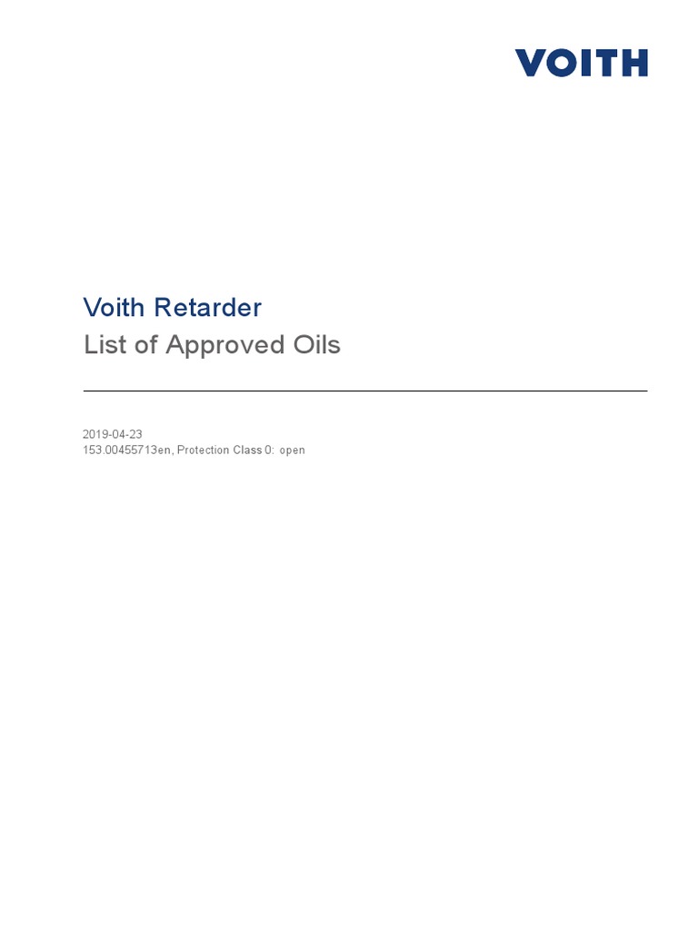 Voith Retarders Approved Oils | PDF | Motor Oil | Hydrocarbons