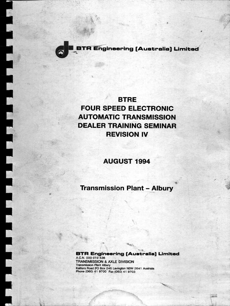 BTR Workshop Manual (EAII-EF1) PDF | PDF