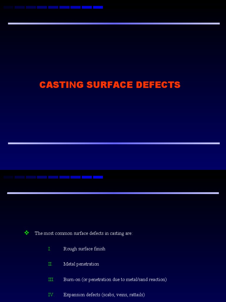 Lecture 3 Casting Surface Defects | PDF | Casting (Metalworking ...