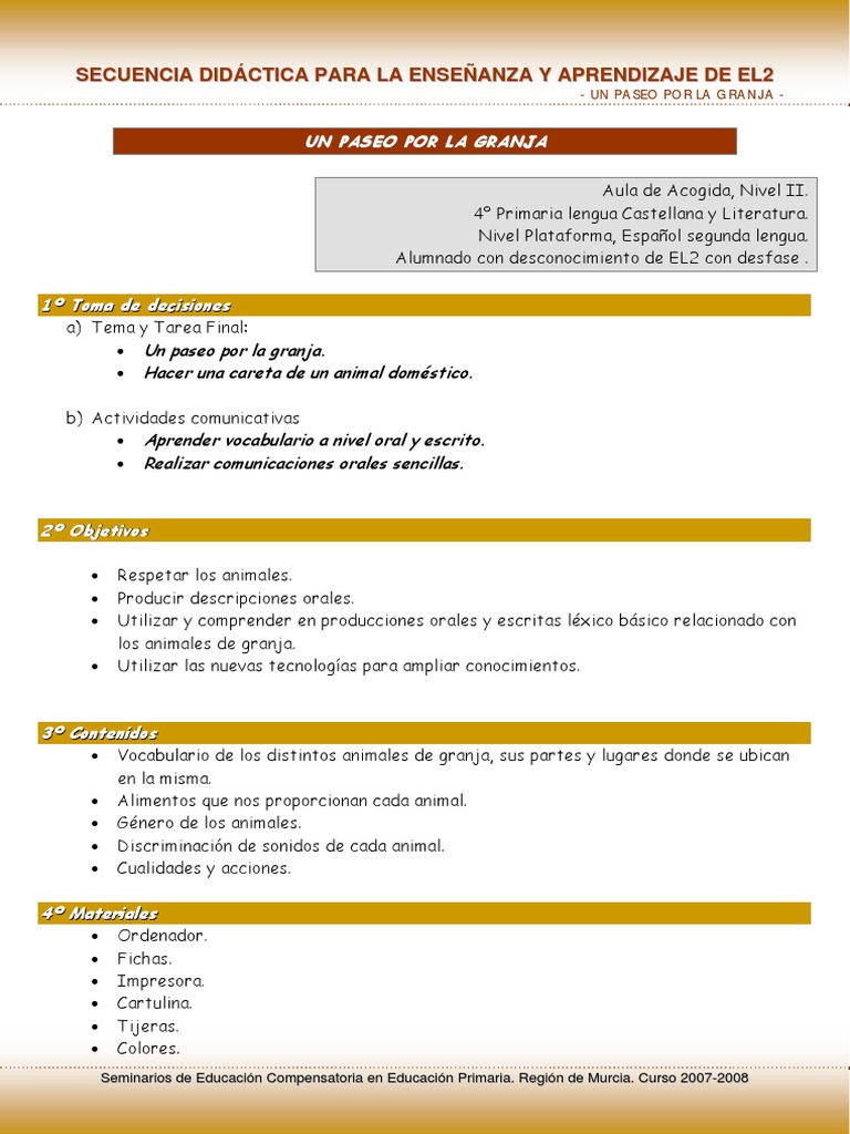 La Granja | PDF | Educación primaria | Aprendizaje