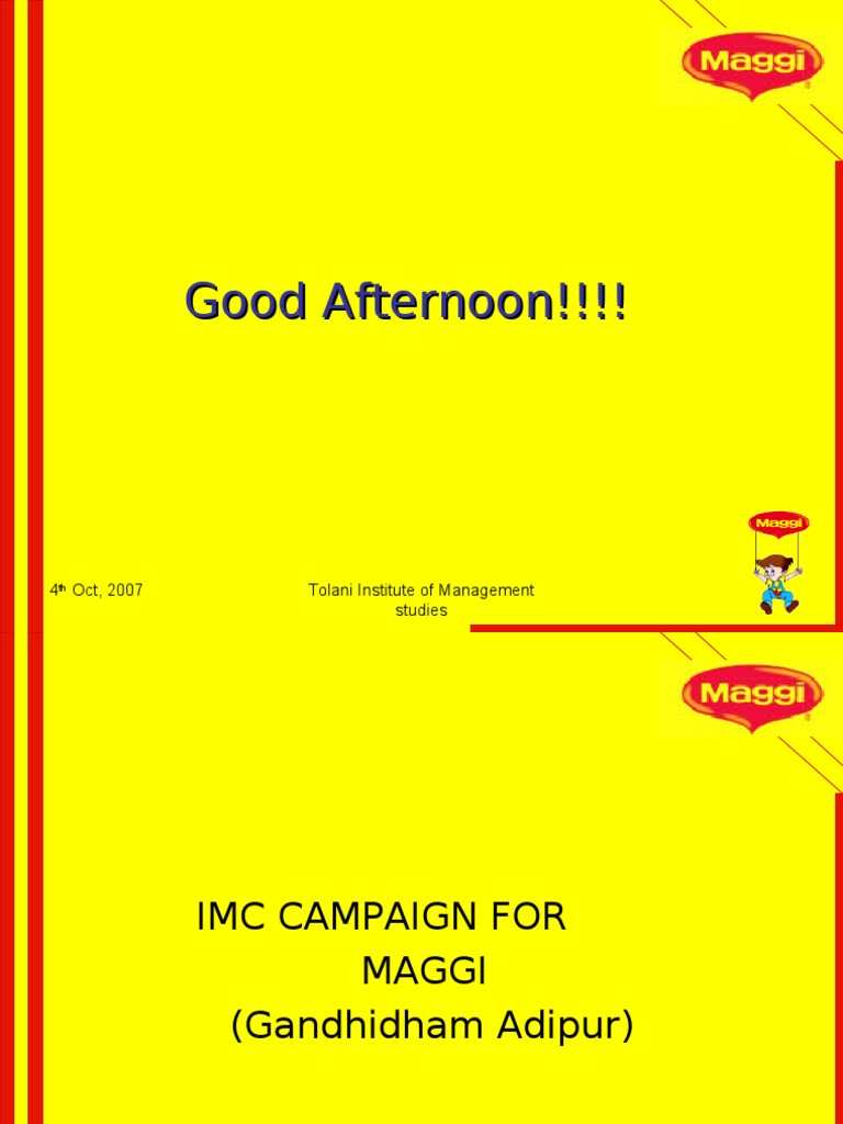 IMC Campaign Analysis for Maggi Noodles | PDF