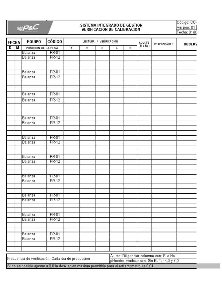 Verificación de Calibración. | PDF | Análisis | Observación científica