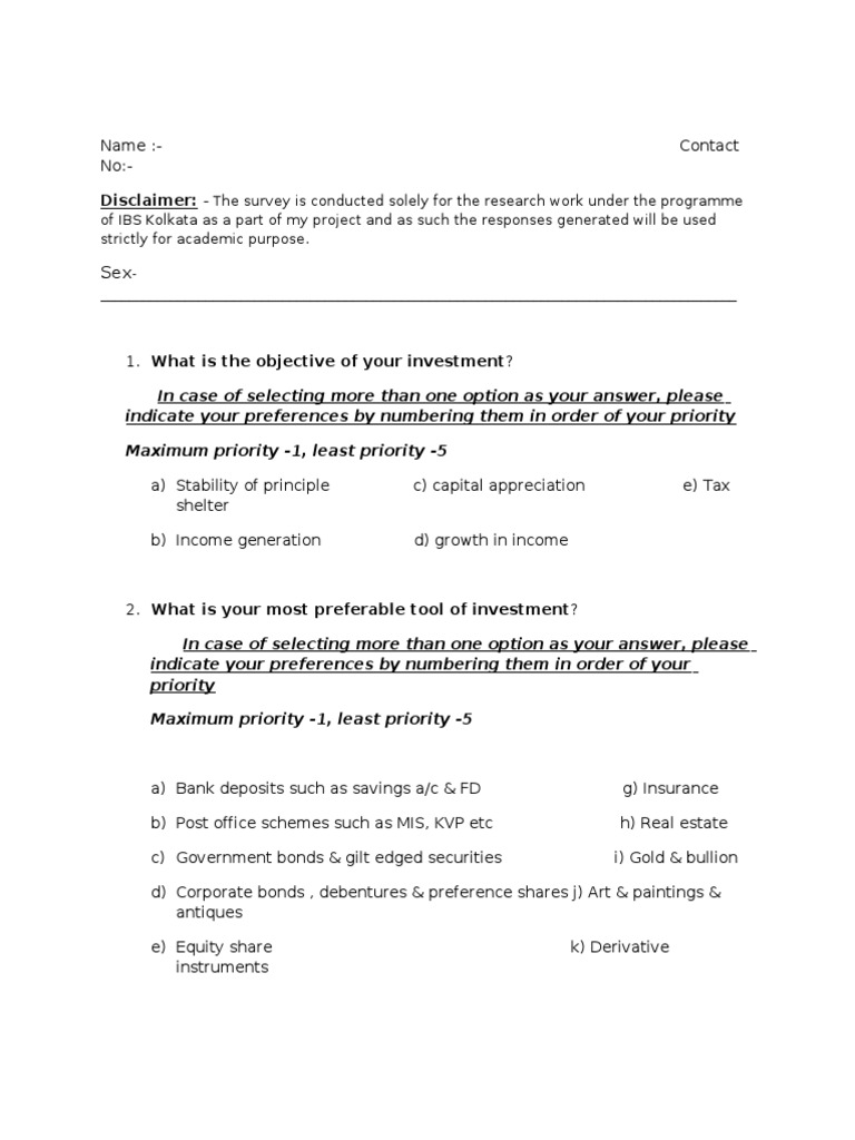 Behavioral Finance Investment Survey | PDF | Mutual Funds | Investing