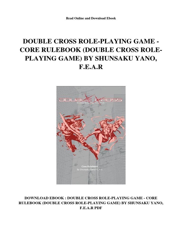 Double Cross Role Playing Game Core Rulebook Double Cross Role Playing ...