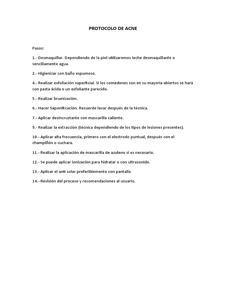 Protocolo Acné | PDF
