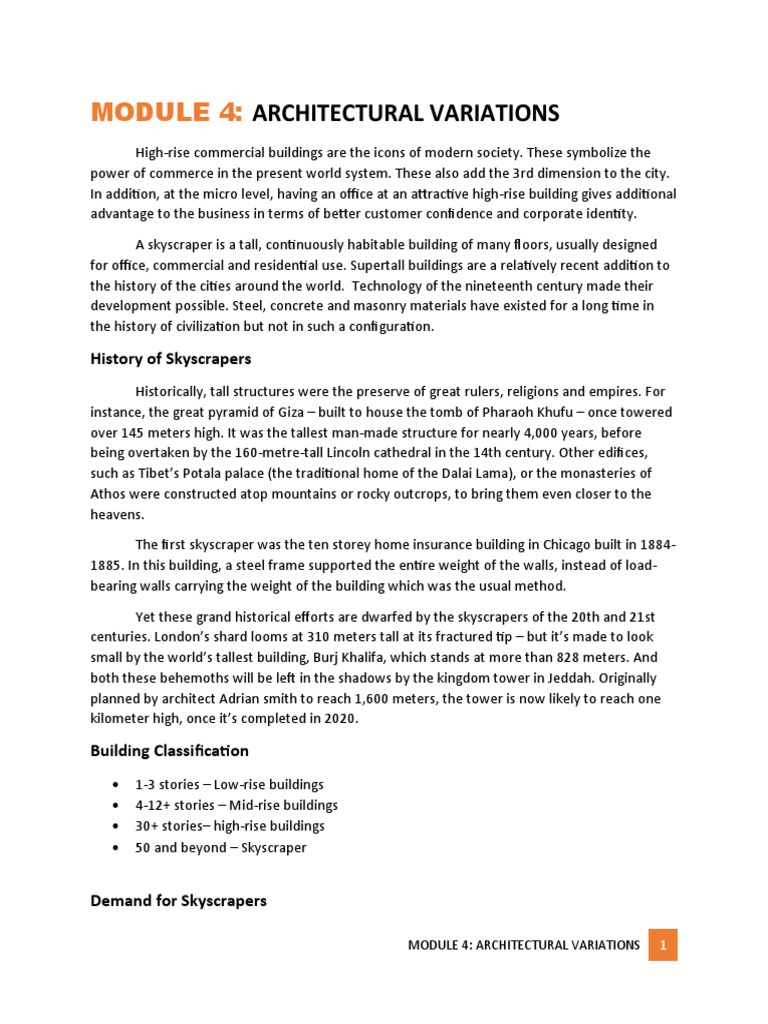 Architectural Variations: History of Skyscrapers | PDF | Elevator ...