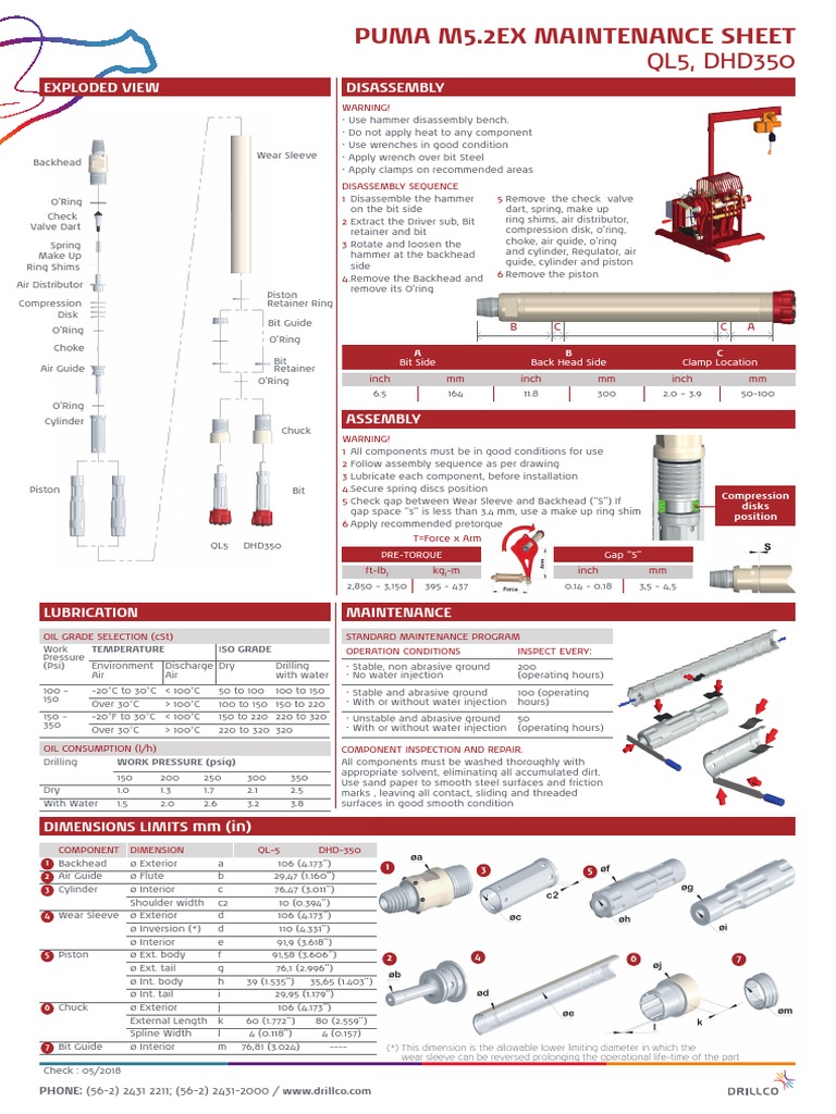 QL5, DHD350: Disassembly Exploded View | PDF | Piston | Cylinder (Engine)