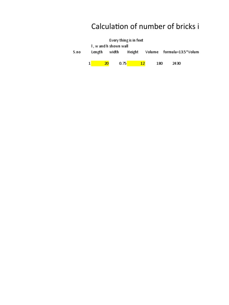 Calculating the Number of Bricks Needed for a Wall Based on Its ...